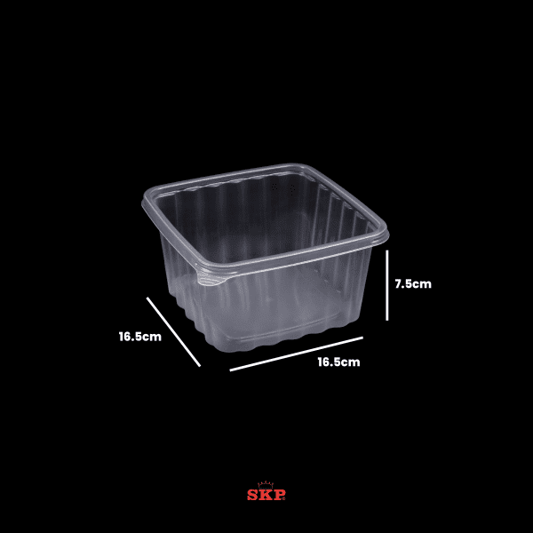 SKP Wave Pattern Disposable Square Plastic Food Container Set With Lid ...