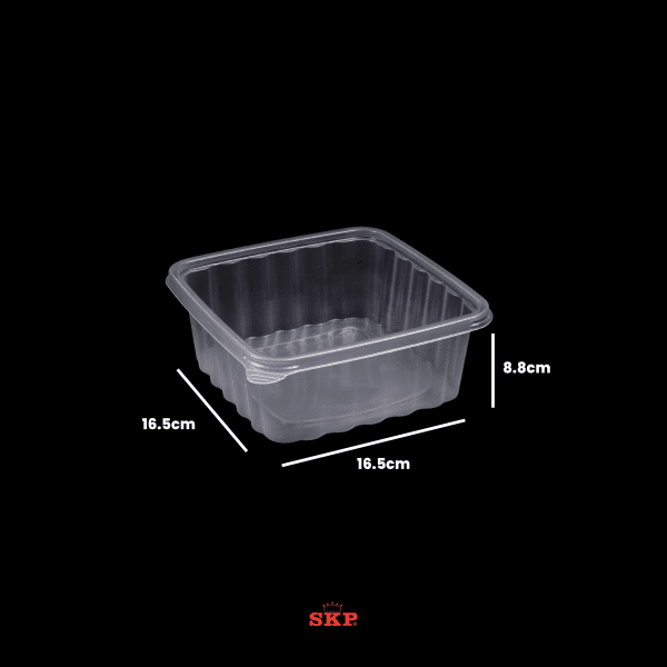 SKP Wave Pattern Disposable Square Plastic Food Container Set With Lid ...