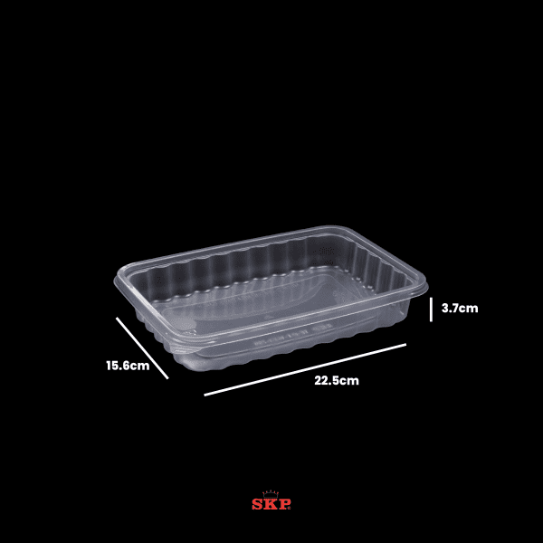 SKP Rectangular Disposable Plastic Food Container Set With Wave Pattern ...