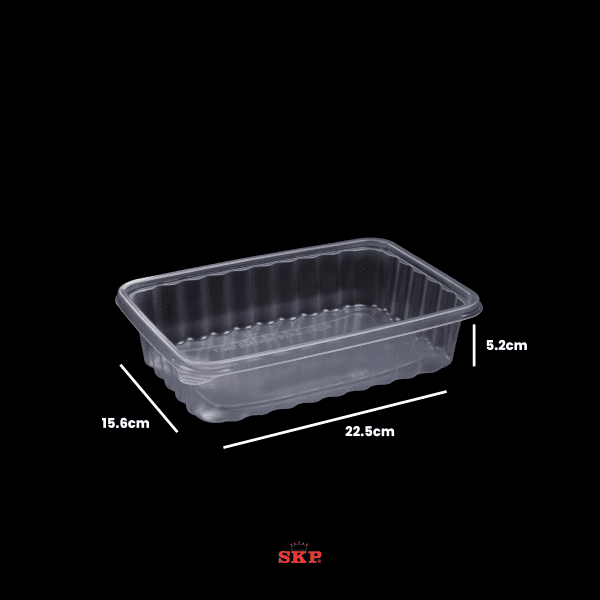 SKP Rectangular Disposable Plastic Food Container Set With Wave Pattern ...