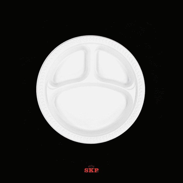 SKP 10″ Disposable 3 Compartment Plastic Plate – SKP Official Online Store
