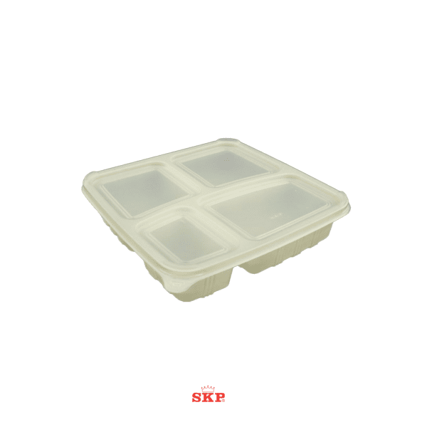 SKP Ecovue Biodegradable Disposable 4 Compartment Container Set With ...